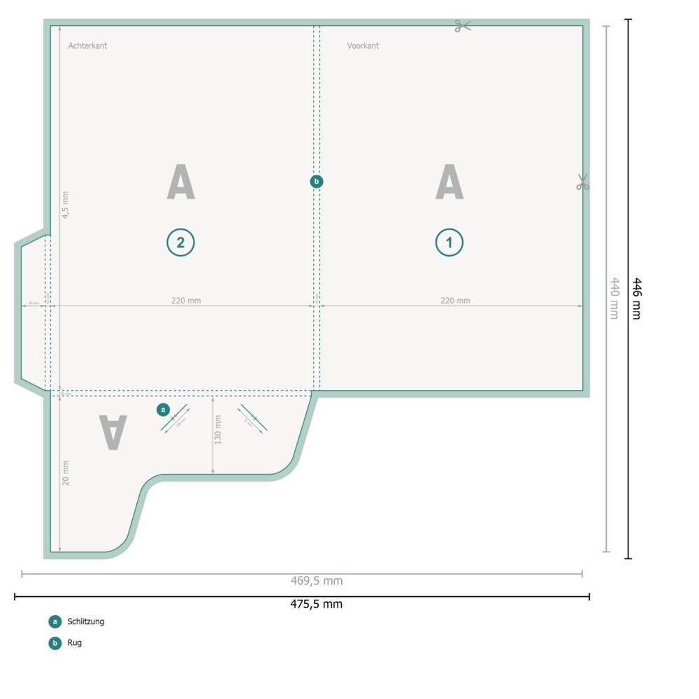 Presentatiemappen met gelijmde flap rechts, A4, een flap bij Onlineprinters